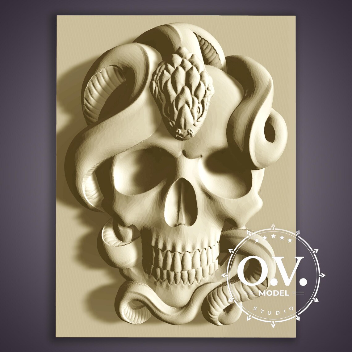 Skull With Snake Skull Design Snake Motif Wooden Decor Wall Art Gothic ...