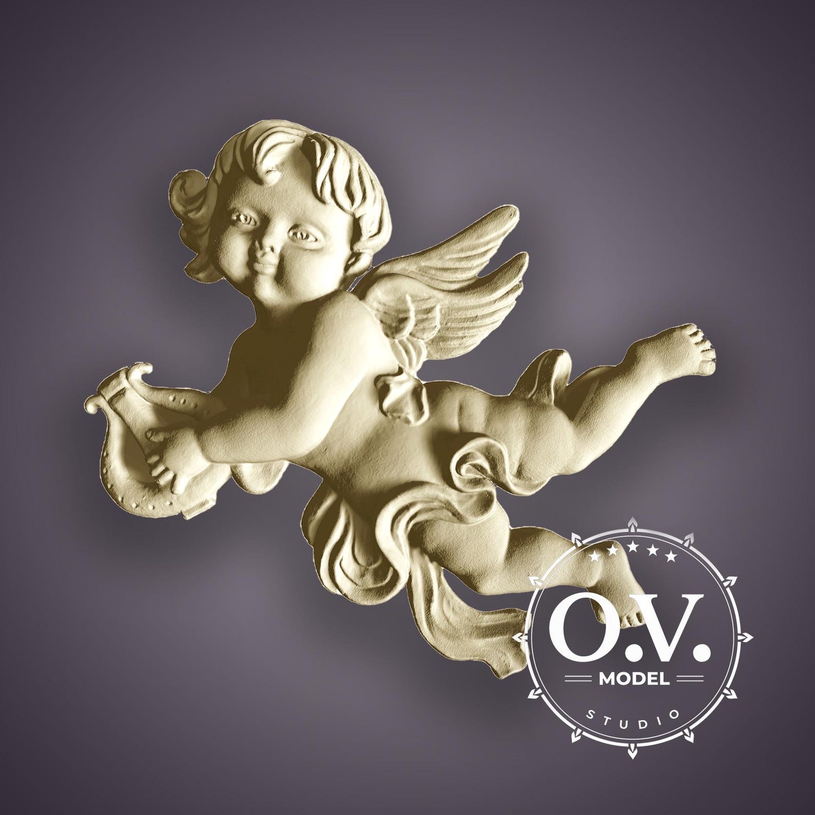 Small Angel STL File 3D Model CNC Artcam Aspire Wood Carving Wall Decor ...
