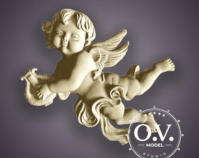 Small Angel STL File 3D Model CNC Artcam Aspire Wood Carving Wall Decor ...