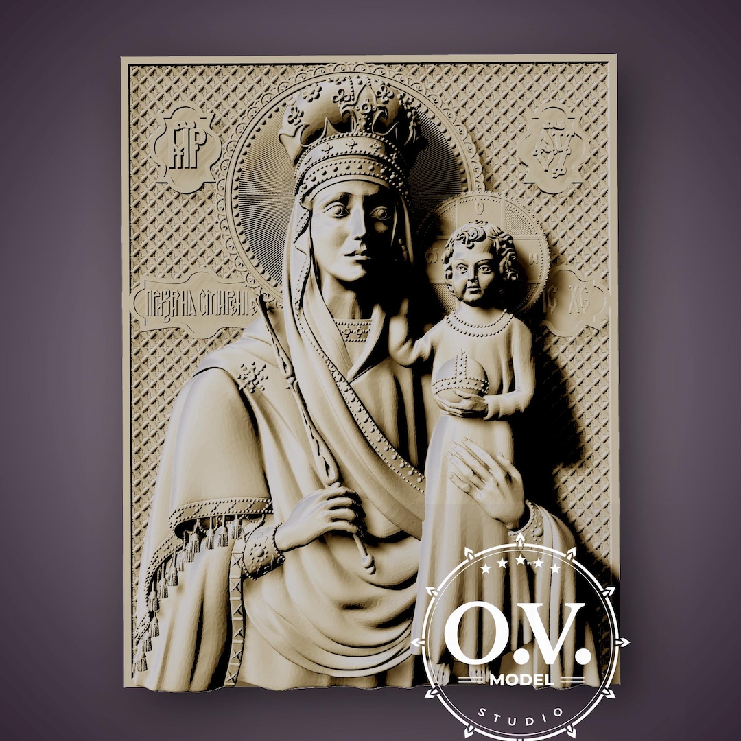 Virgin Mary STL, Jesus Icon Cnc, Religious Carving File, Sacred Art STL ...