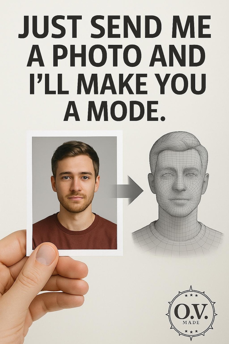 Custom 3D STL Model From Your Photo Portrait to Printable 3D Model ...