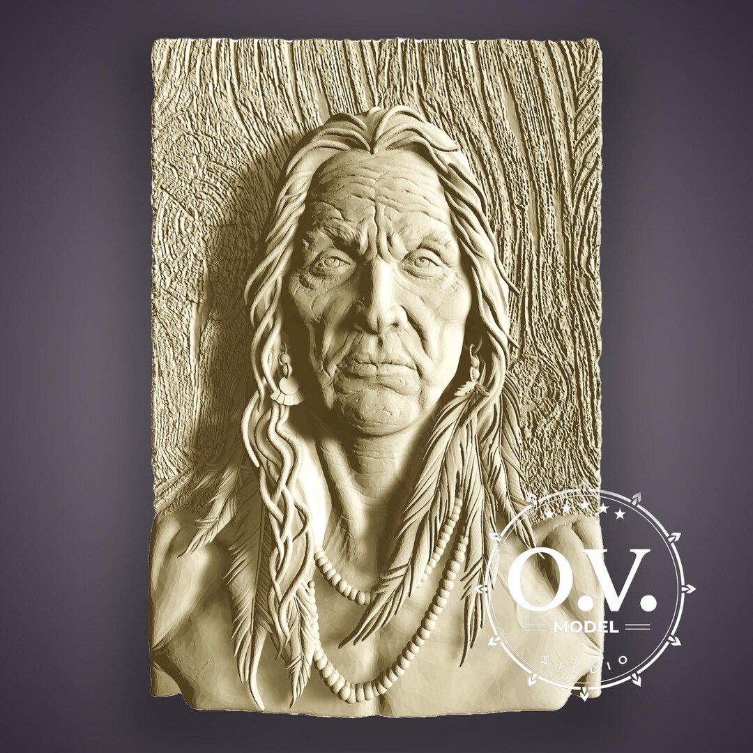 Indian Figure STL File 3D Model CNC Artcam Aspire Wood Carving Wall ...