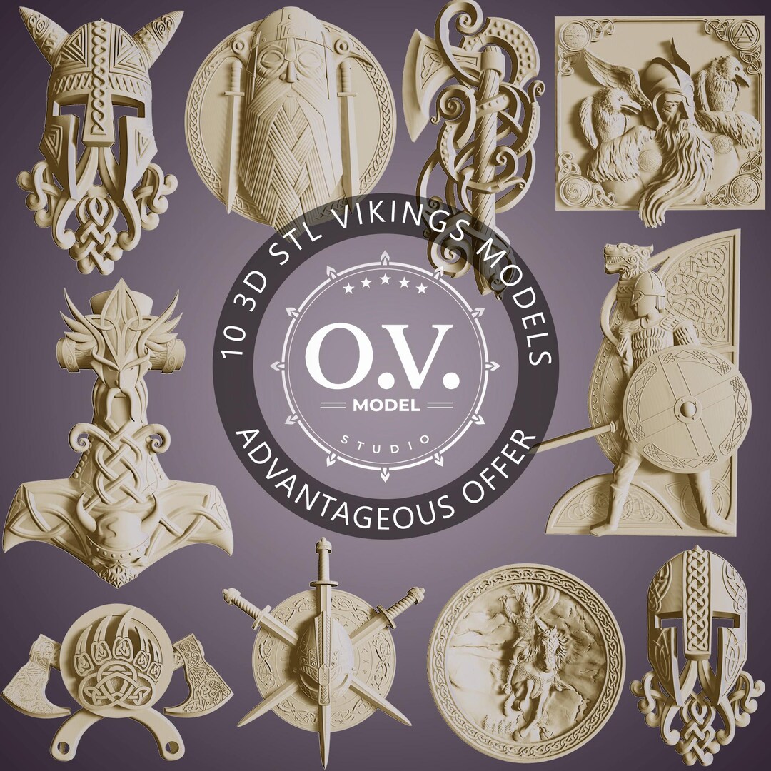 10pcs STL Models VIKINGS, Viking Decor, Cnc Models, Norse Art, STL Pack ...
