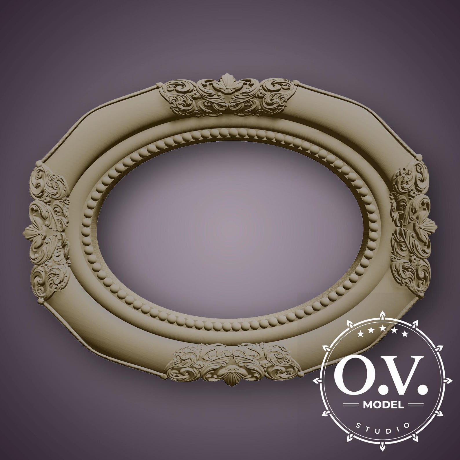 CNC Frame Design,3d Stl Model,ornate Frame,baroque Oval Framе,floral ...