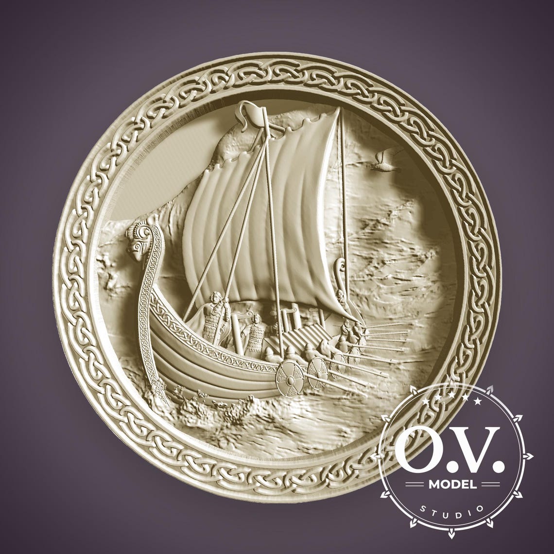 Vikings Ship STL Model Artcam Files Norse Decor 3D Relief Historical ...