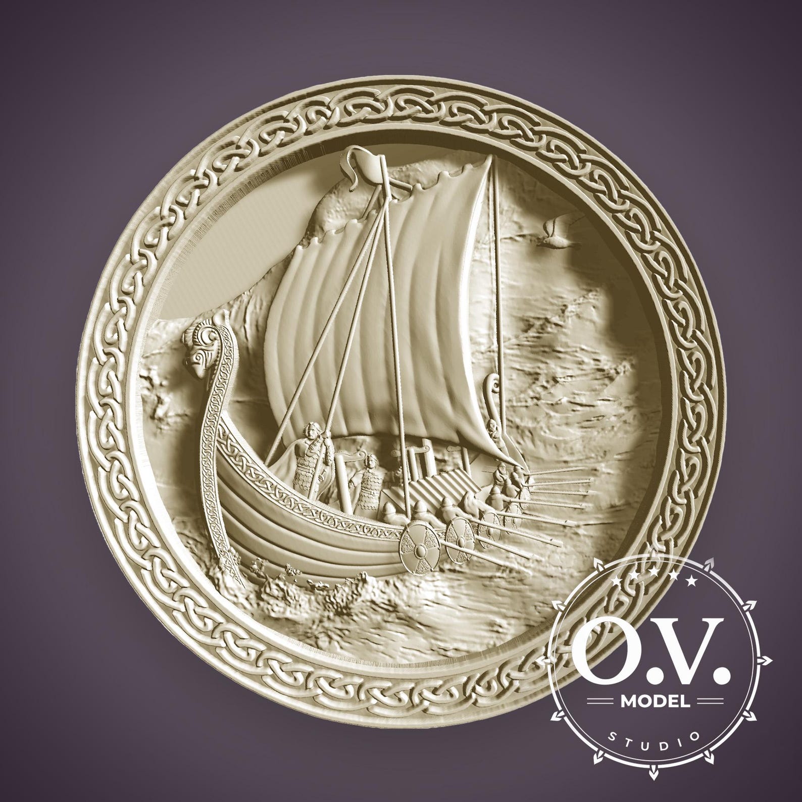 Vikings Ship STL Model Artcam Files Norse Decor 3D Relief Historical ...