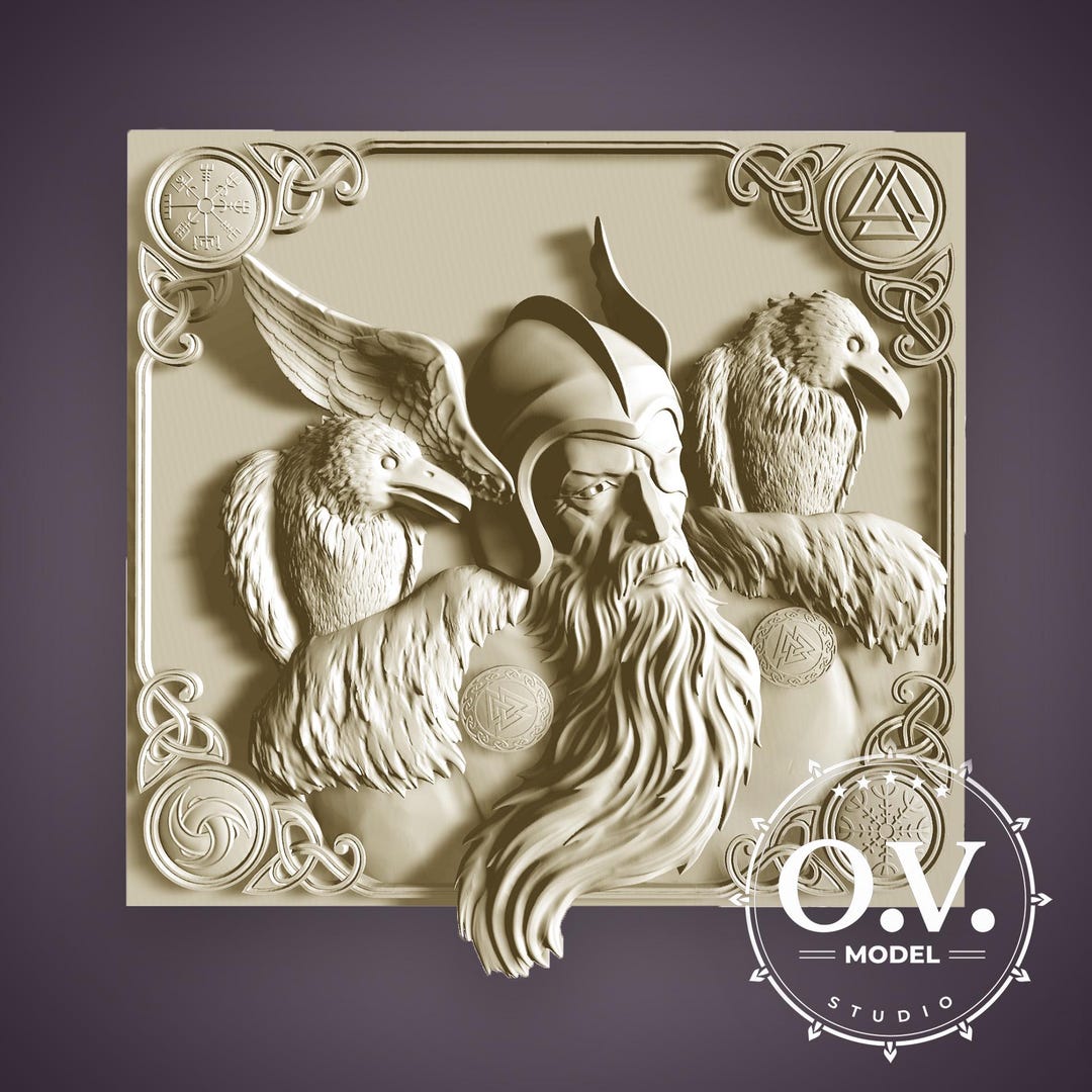 God Odin Vikings STL Model Artcam Files Odin Relief Norse Mythology ...