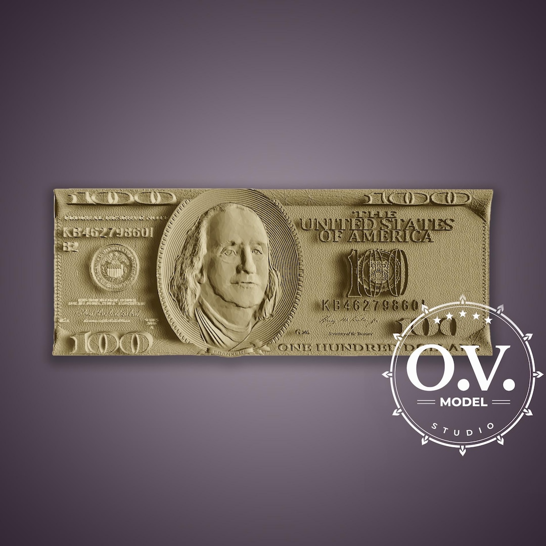 100 Dollars Money Decor Wooden Dollar 3D Currency Dollar Engraving CNC ...