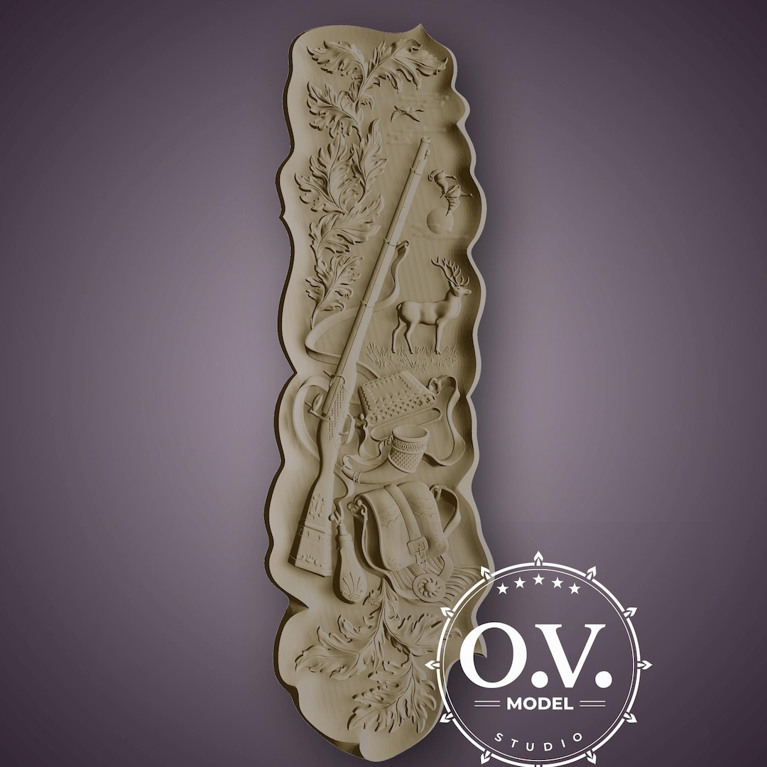 Hunting Scene Stl,hunter Wall Art, Vertical Hunting Cnc, Wildlife Cnc ...