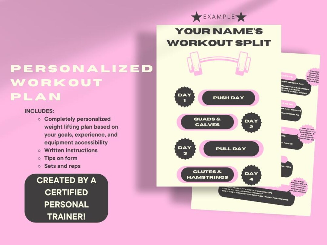 Custom Weightlifting Routine for Beginners & Advanced Lifters - Etsy