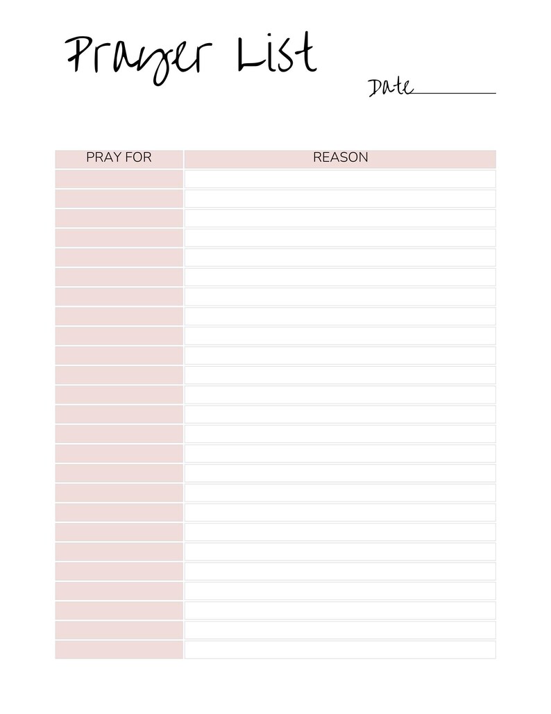 Pastel Prayer List Printable - Etsy