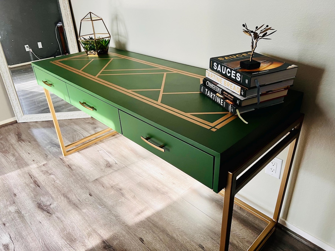 Sold-custom Designed Green Desk/entry Table - Etsy