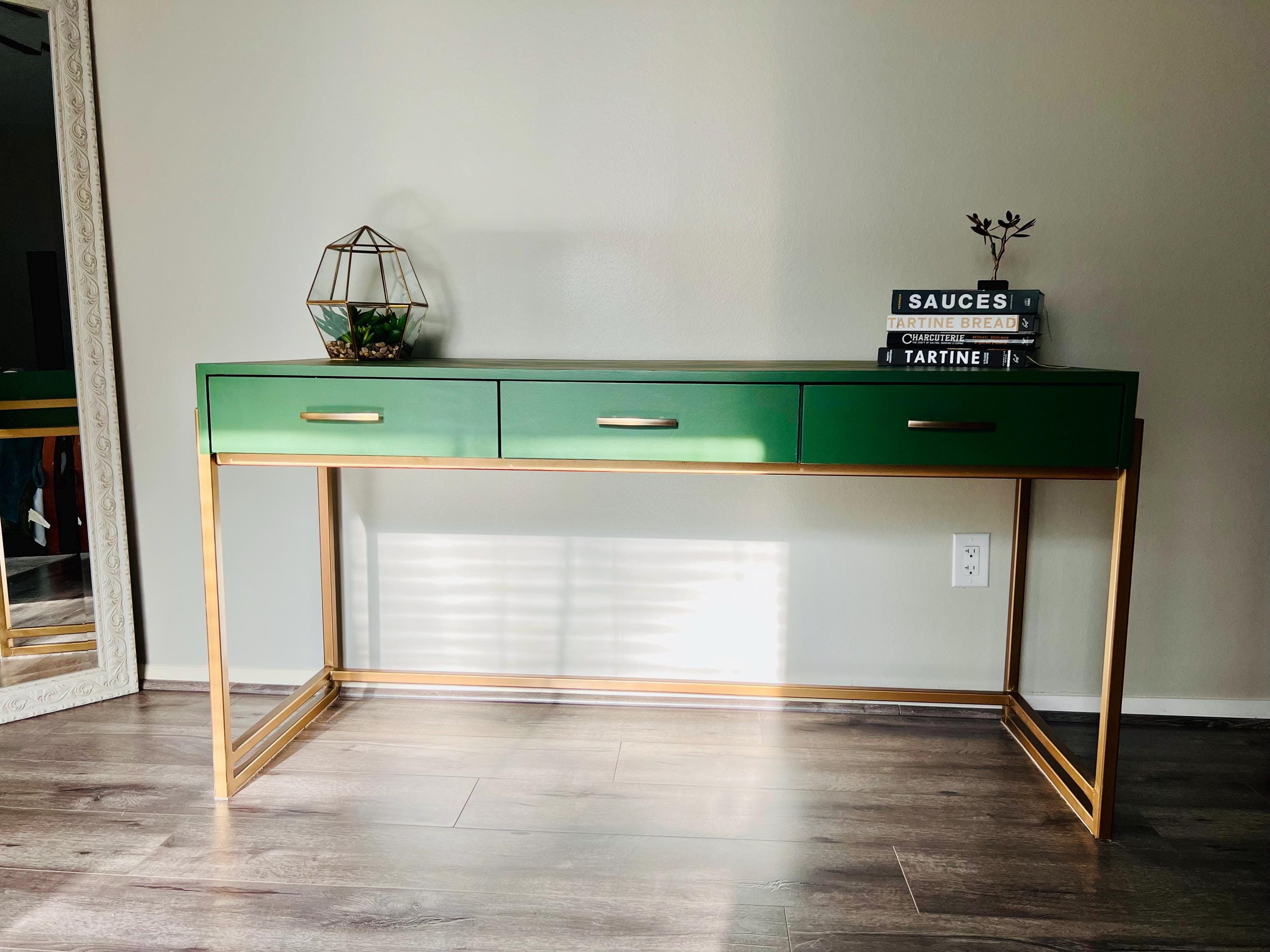 Sold-custom Designed Green Desk/entry Table - Etsy