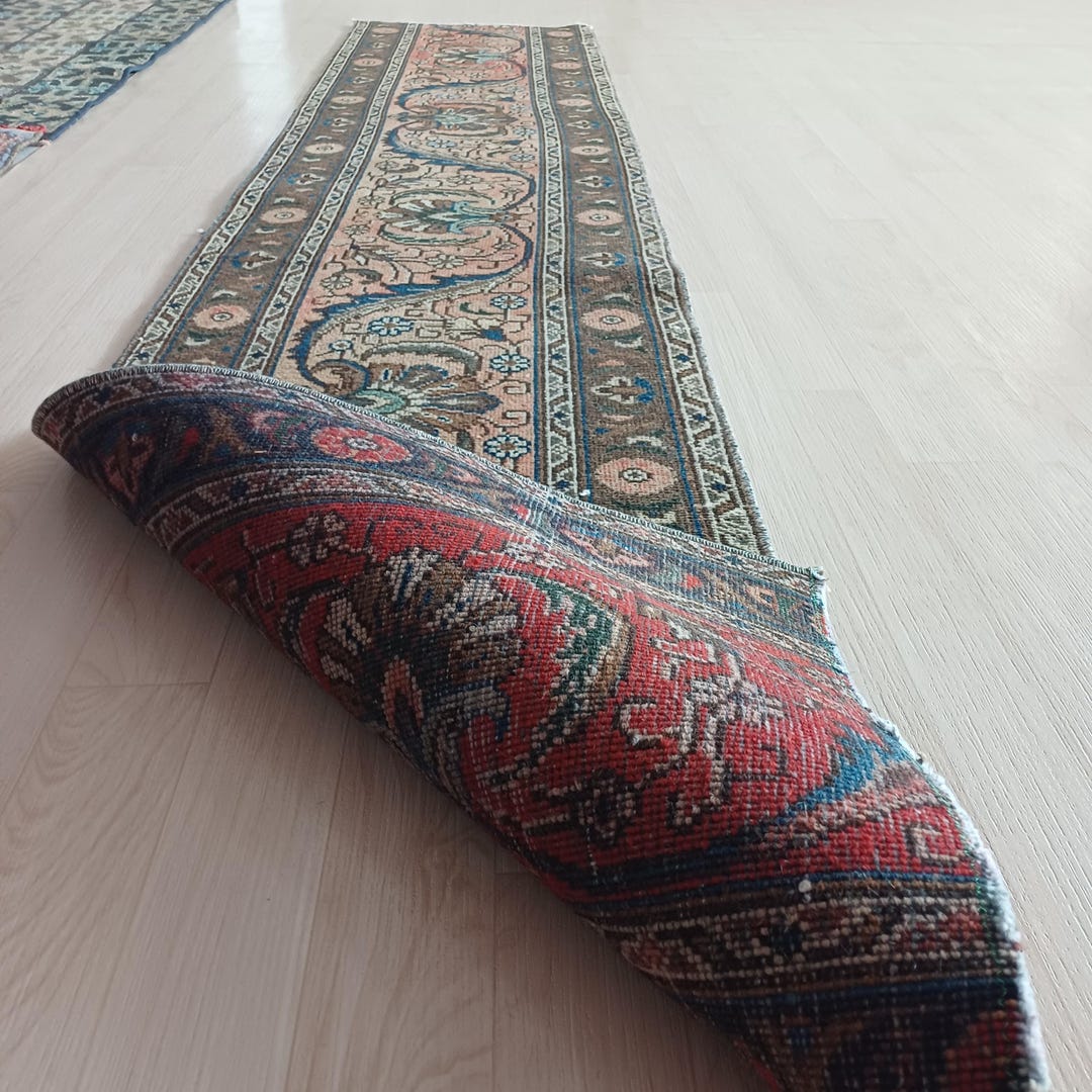 Floral Vintage Turkish Wool Runner, Handmade 2x8 - Etsy