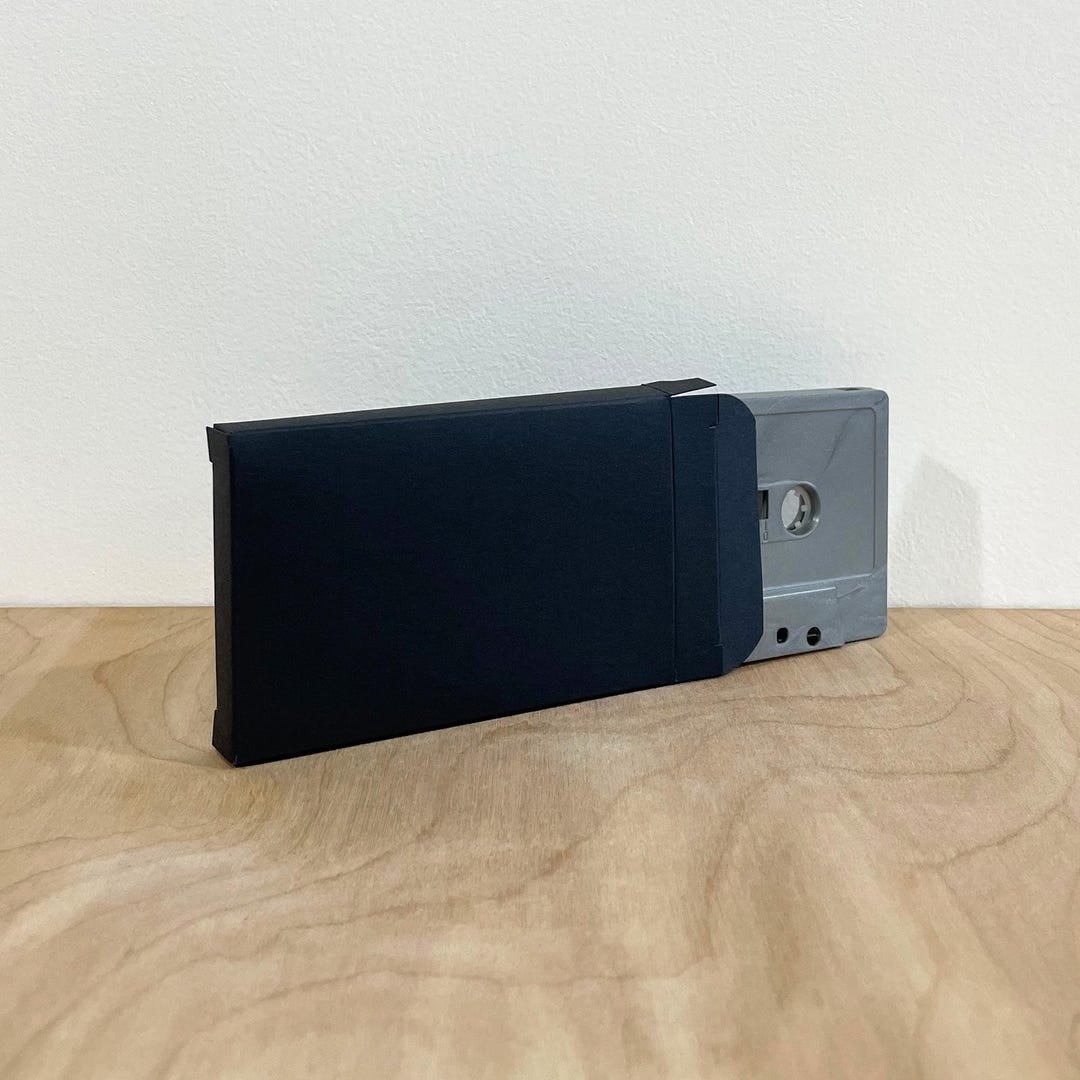 Cassette Boxes - Black Paper - Both Sides Closed - Cassette Sleeve ...