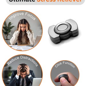 3 in 1 Fidget Spinner/slider Combo With Click Button - Stainless Steel ...