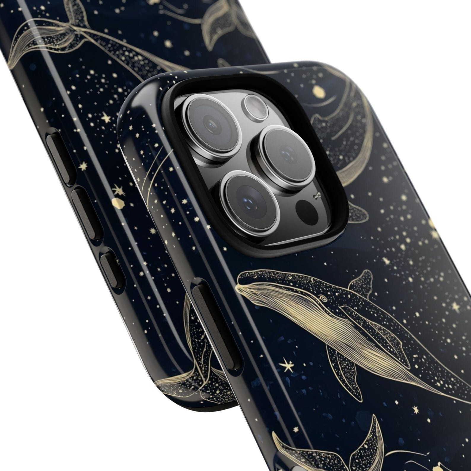 Whales Swimming in the Ocean, Dark Blue Phone Case, Aesthetic Whale ...