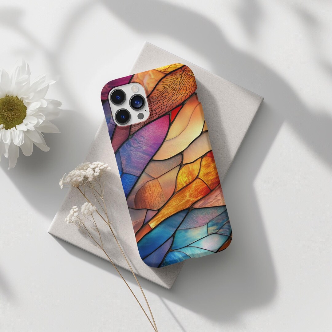 Stained Glass Butterfly Wing Pattern Phone Case, Colorful Aesthetic ...