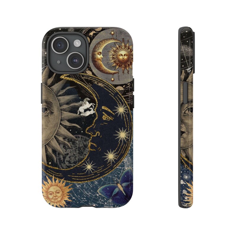 Celestial Sun and Moon Collage Phone Case, Aesthetic Phone Case, Cute ...