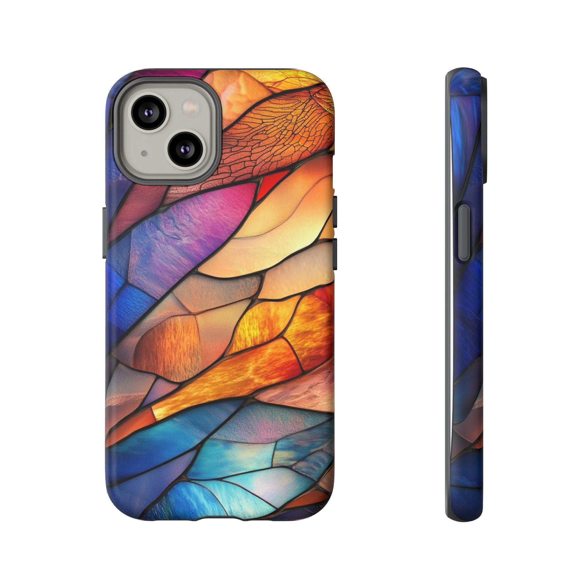 Stained Glass Butterfly Wing Pattern Phone Case, Colorful Aesthetic ...