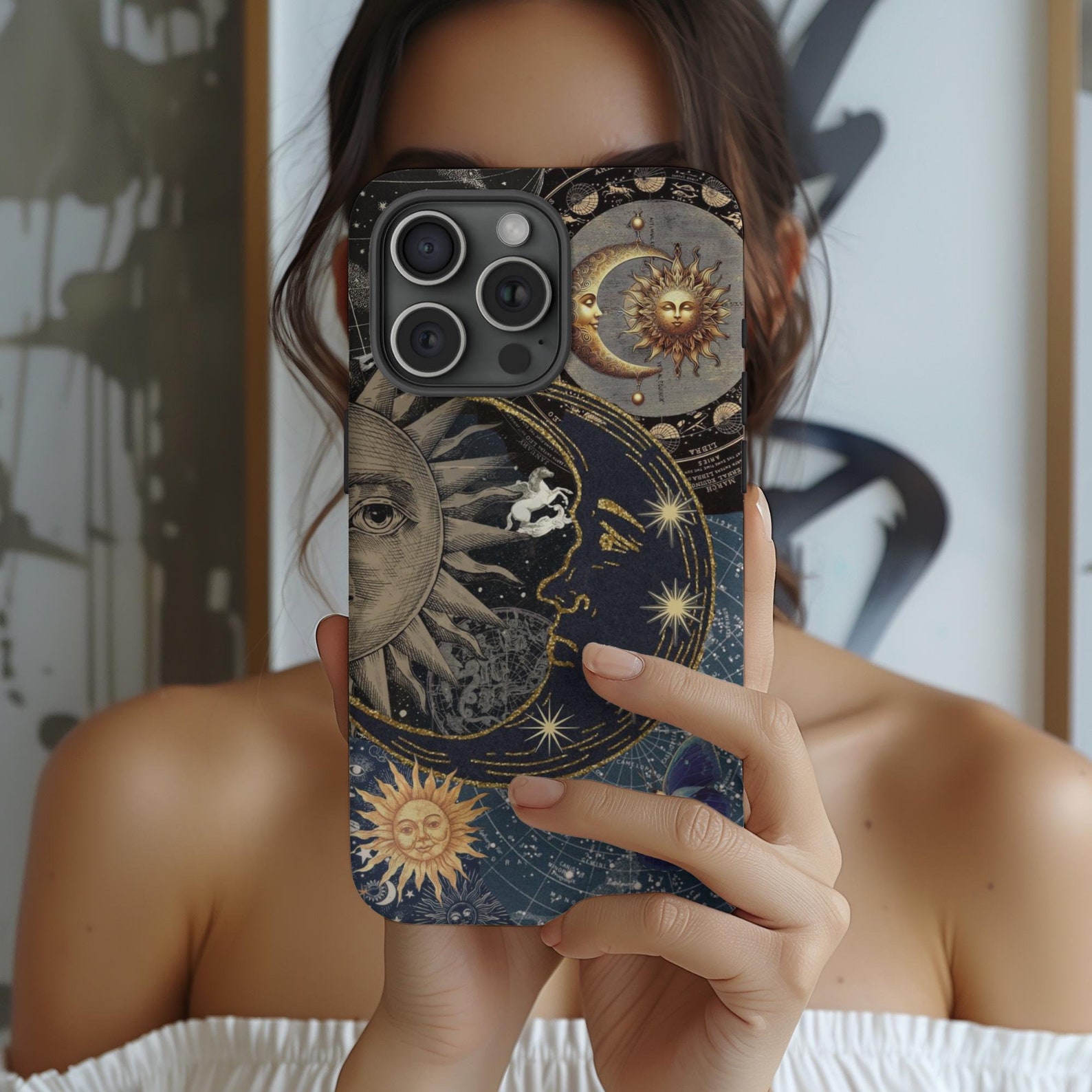 Celestial Sun and Moon Collage Phone Case, Aesthetic Phone Case, Cute ...