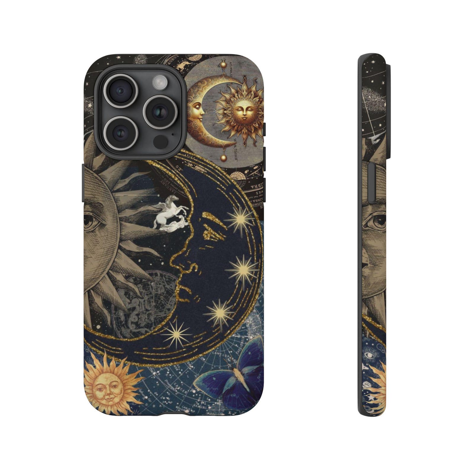 Celestial Sun and Moon Collage Phone Case, Aesthetic Phone Case, Cute ...