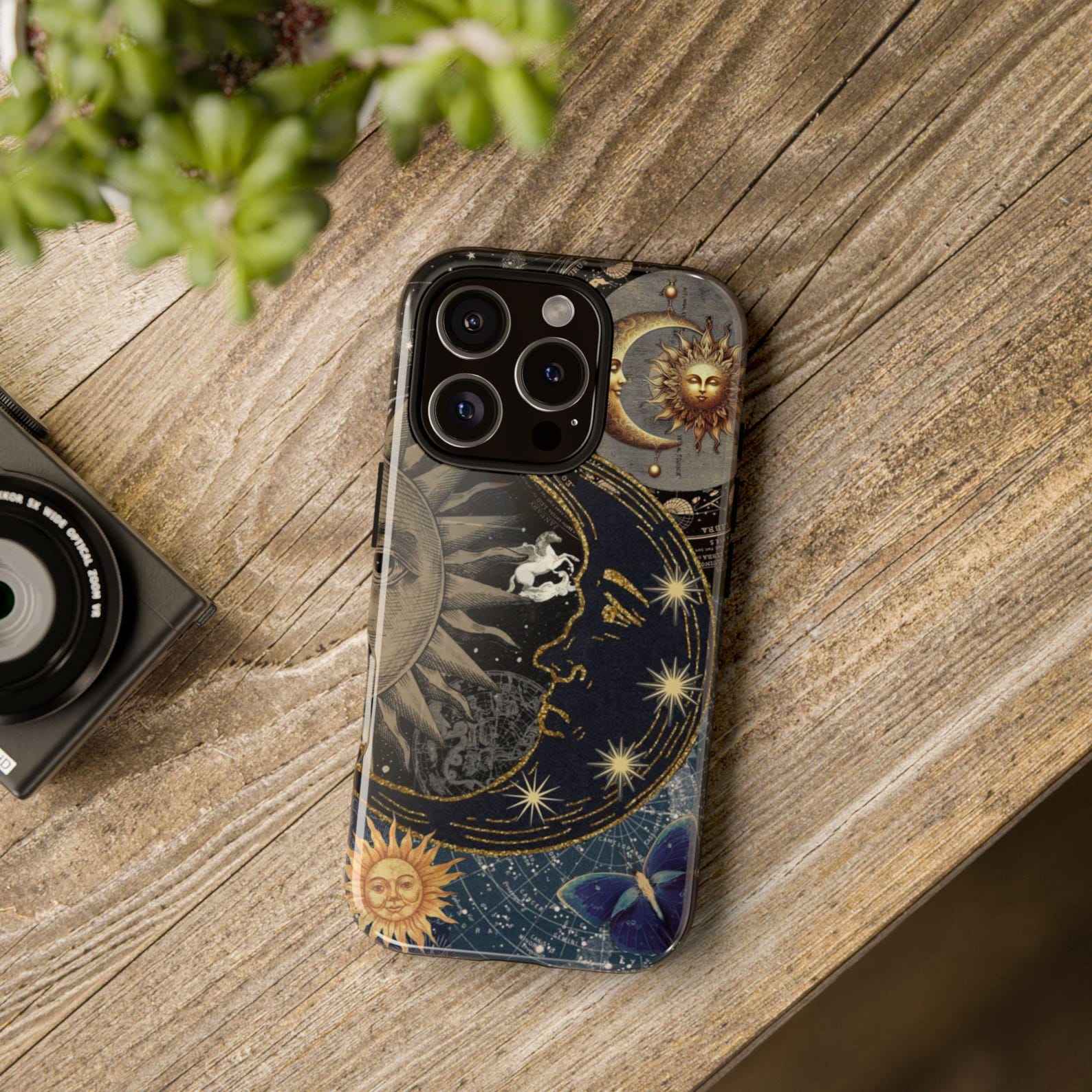 Celestial Sun and Moon Collage Phone Case, Aesthetic Phone Case, Cute ...
