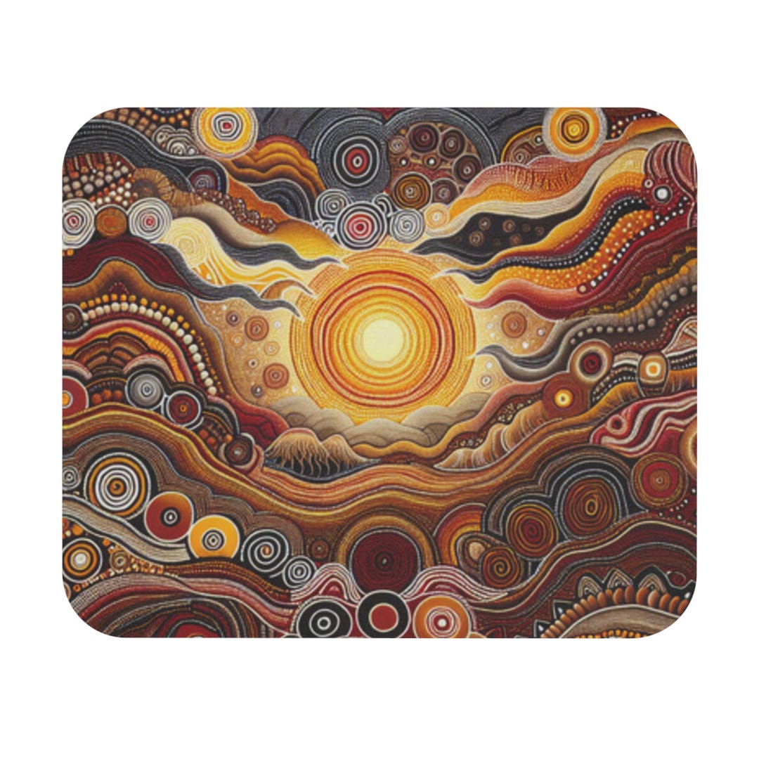 Aboriginal Dot Art Inspired Mouse Pad, Indigenous Design Desk ...