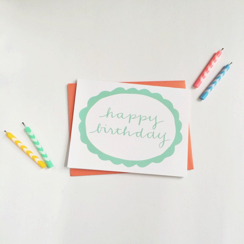 Birthday Card Happy Birthday Handwritten Hand Lettered - Etsy