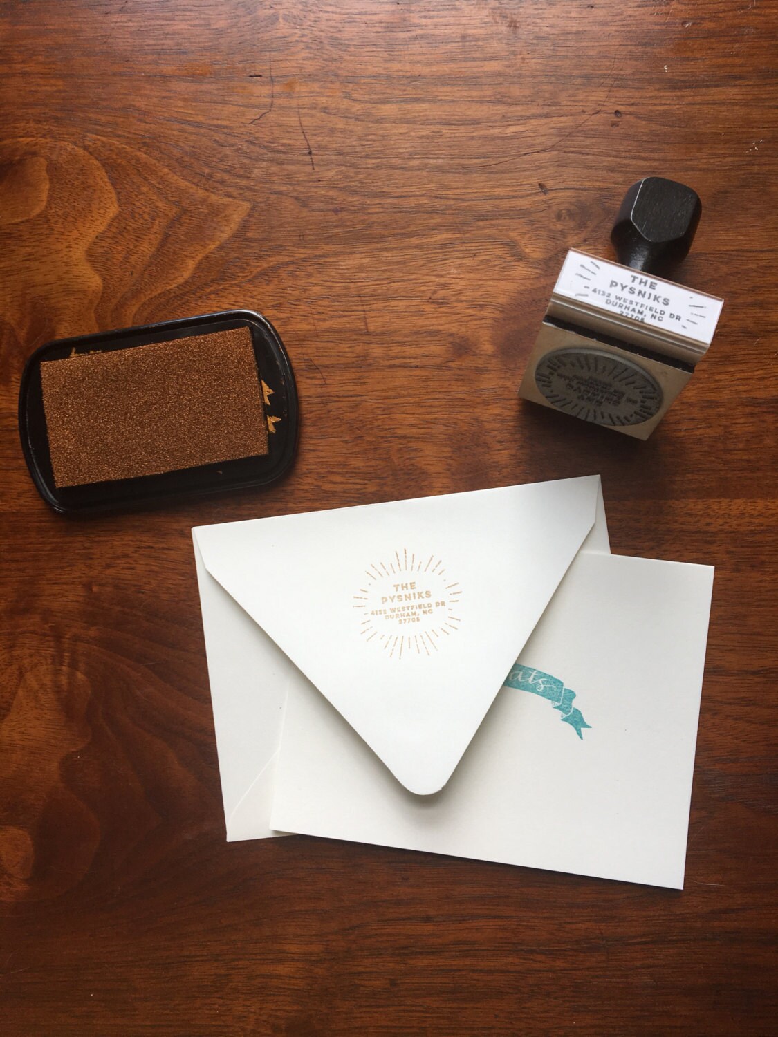 Custom Retro Style Address Stamp Vintage Inspired Rays of - Etsy