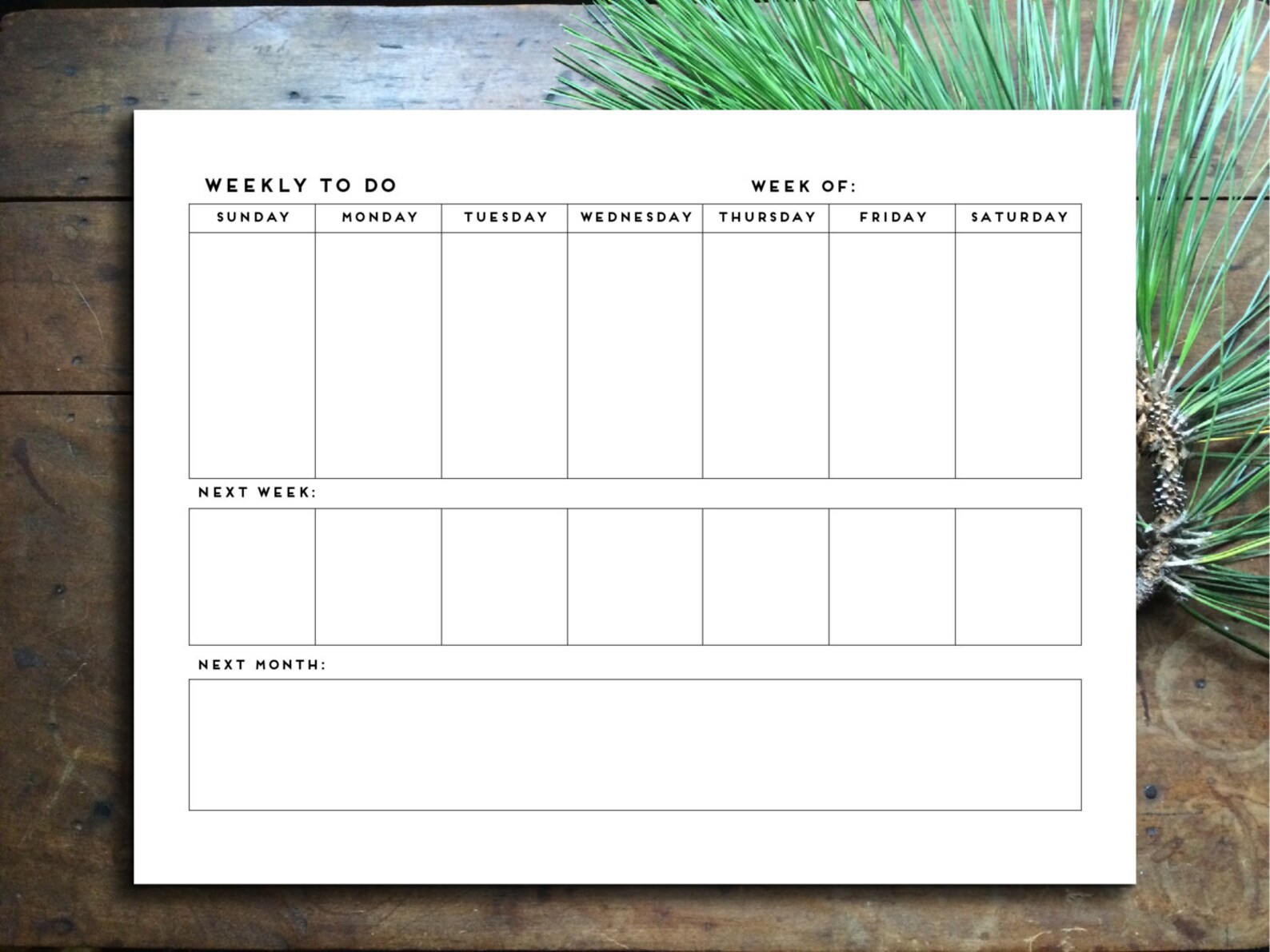 Printable Weekly to Do List | Simple Minimalist Organizer Planner ...