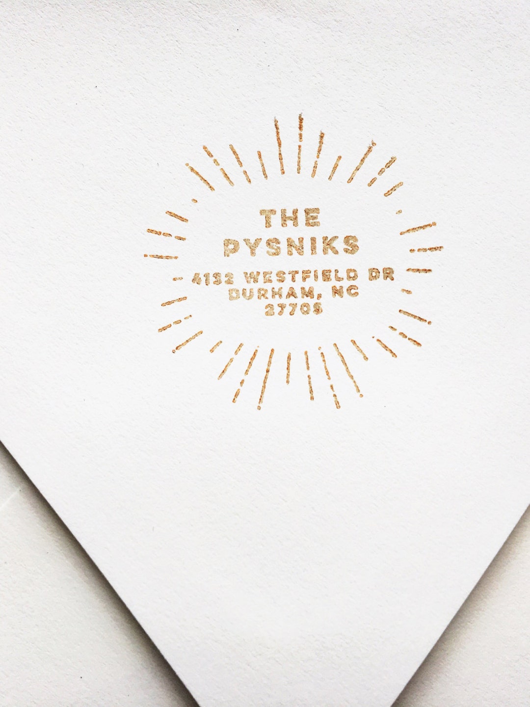 Custom Retro Style Address Stamp Vintage Inspired Rays of Light Rubber ...