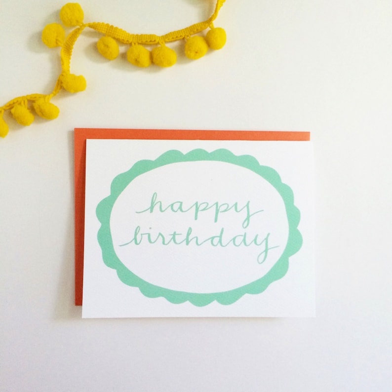 Birthday Card Happy Birthday Handwritten Hand Lettered - Etsy