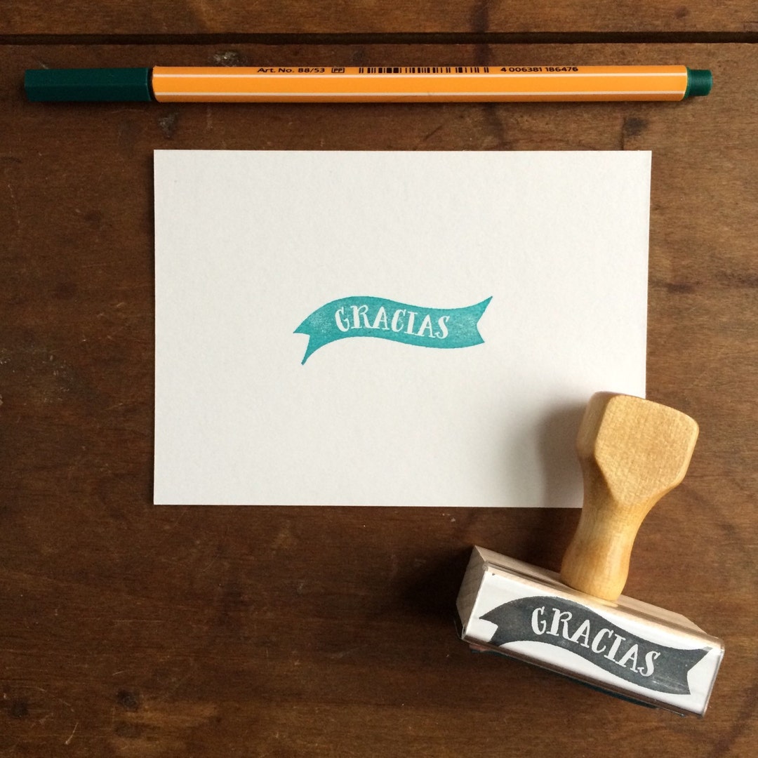 Gracias Banner Thank You Stamp: DIY Favor Stamp - Etsy