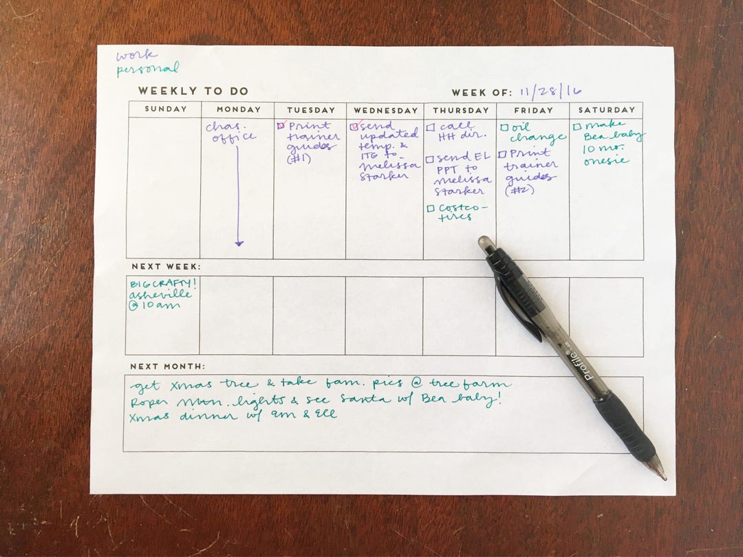 Printable Weekly to Do List | Simple Minimalist Organizer Planner ...