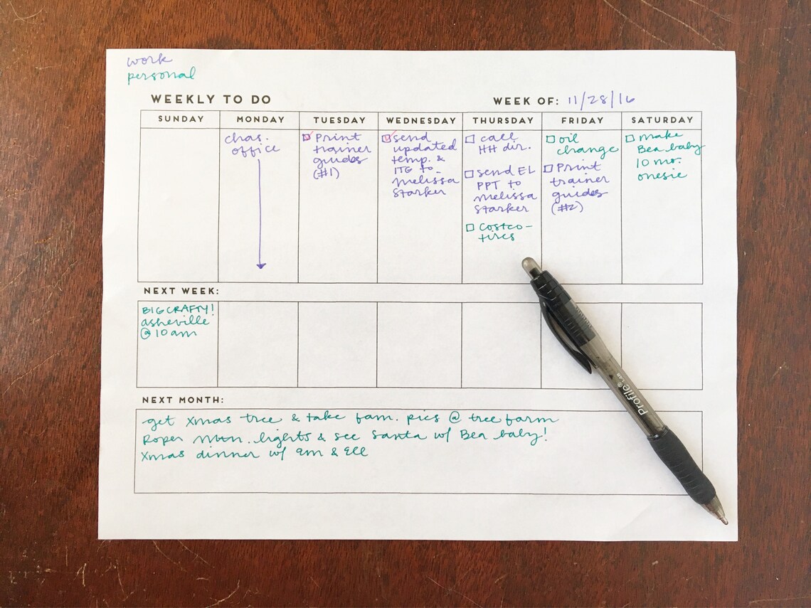 Printable Weekly to Do List Simple Minimalist Organizer - Etsy