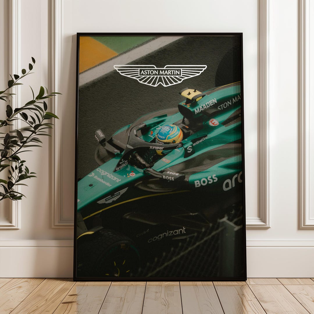 Aston Martin Formula 1 Poster: Modern Racing Car Wall Art (digital ...