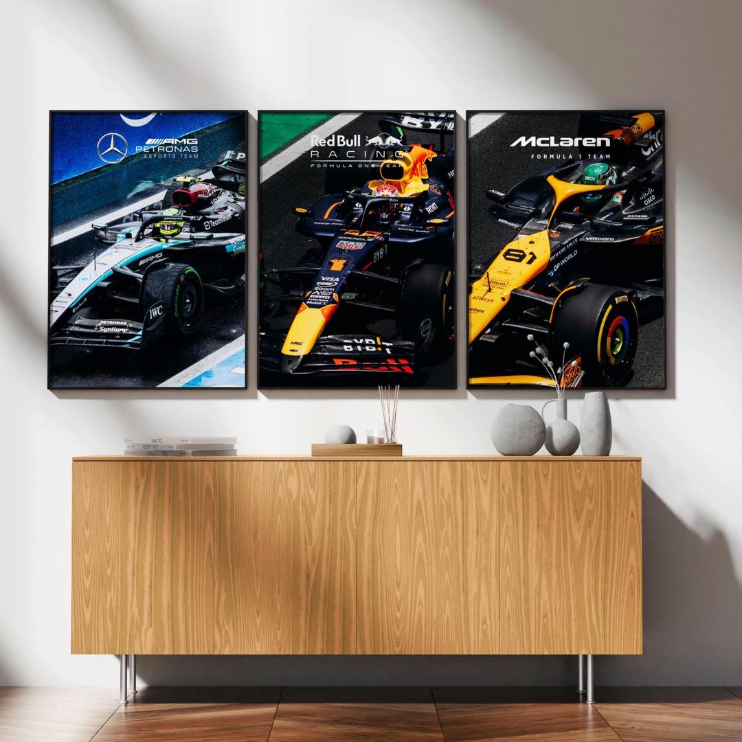 Formula 1 Car Poster Set: Red Bull, Mclaren, Mercedes (digital Download ...