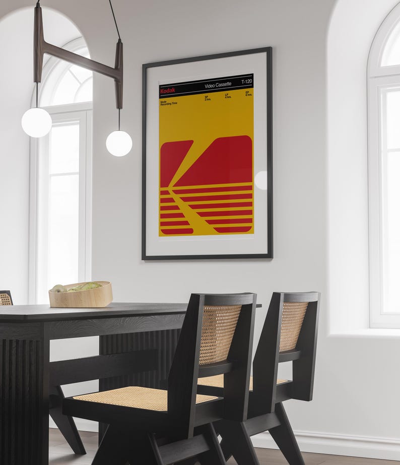 Kodak VHS Cassette Poster: 80s Vintage Film Wall Art (digital Download ...