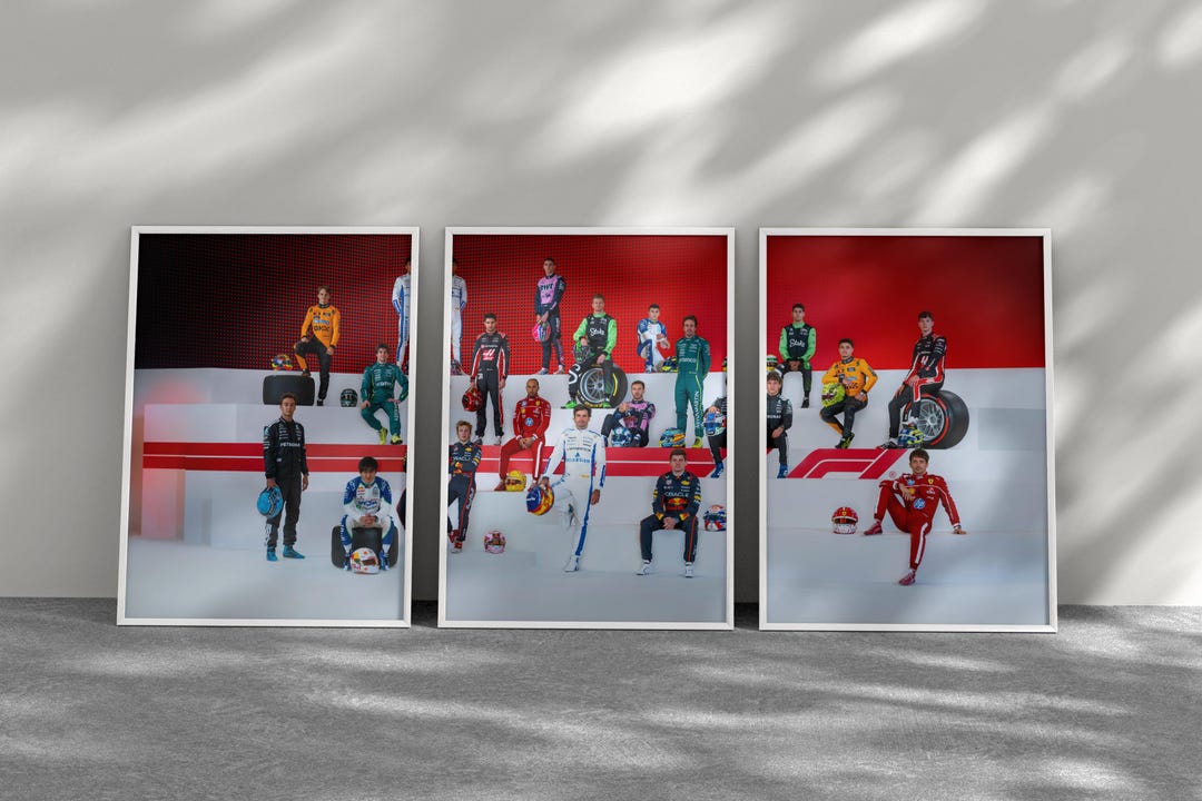 F1 Drivers Set of 3 Poster | Official Team Photo Triptych Digital ...