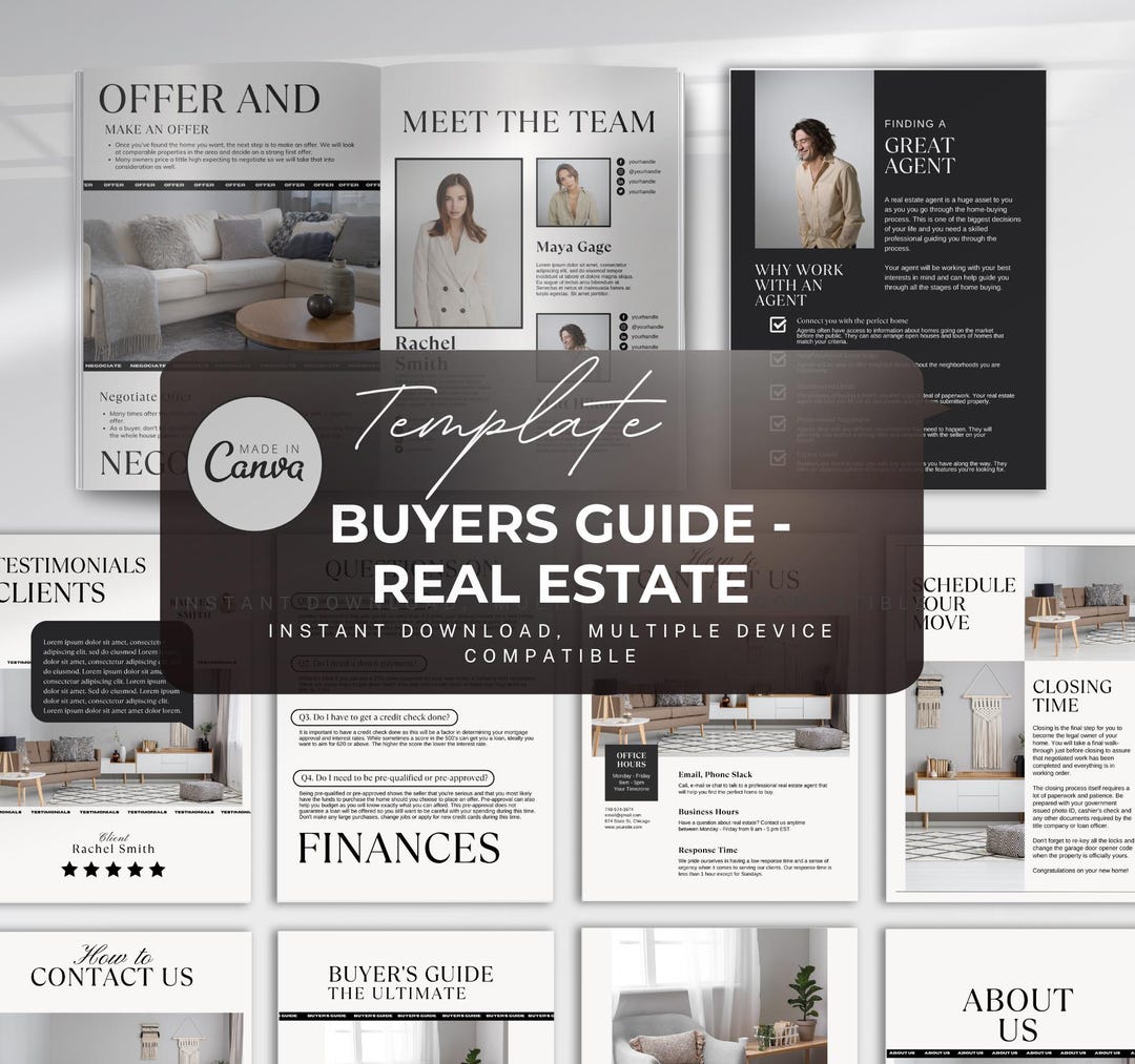 Real Estate Buyers Guide Template Editable Home Buying Guide Canva Template for Real Estate ...