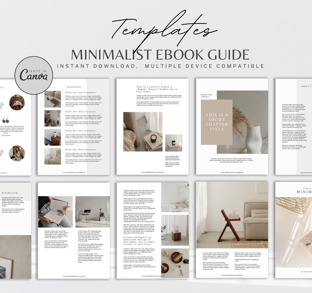 Minimalist Ebook Guide Template | Editable Ebook Template for Digital ...