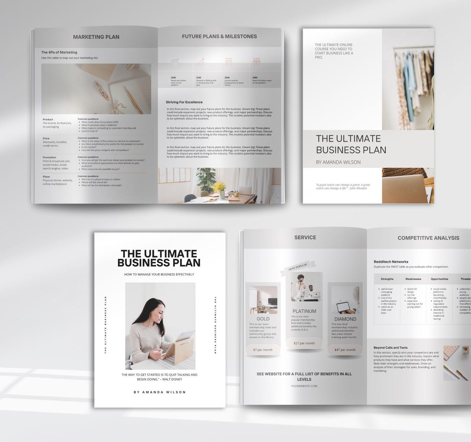 Ebook Business Plan Template | Editable Digital Business Plan Guide ...