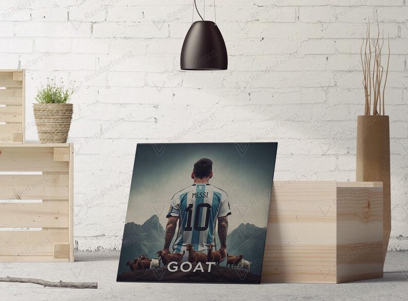 Lionel Messi GOAT Poster Wall Art, Home Poster, Sports Decor, Football ...