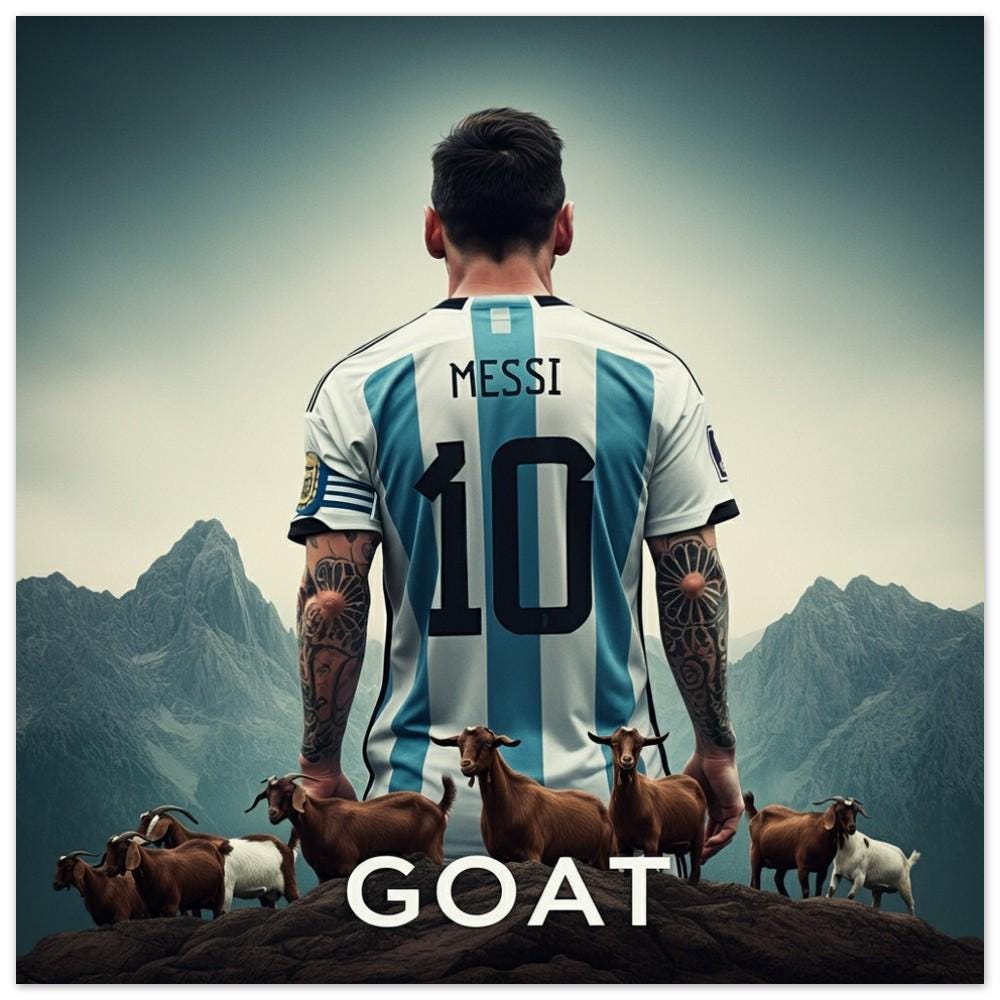 Lionel Messi GOAT Poster Wall Art, Home Poster, Sports Decor, Football ...