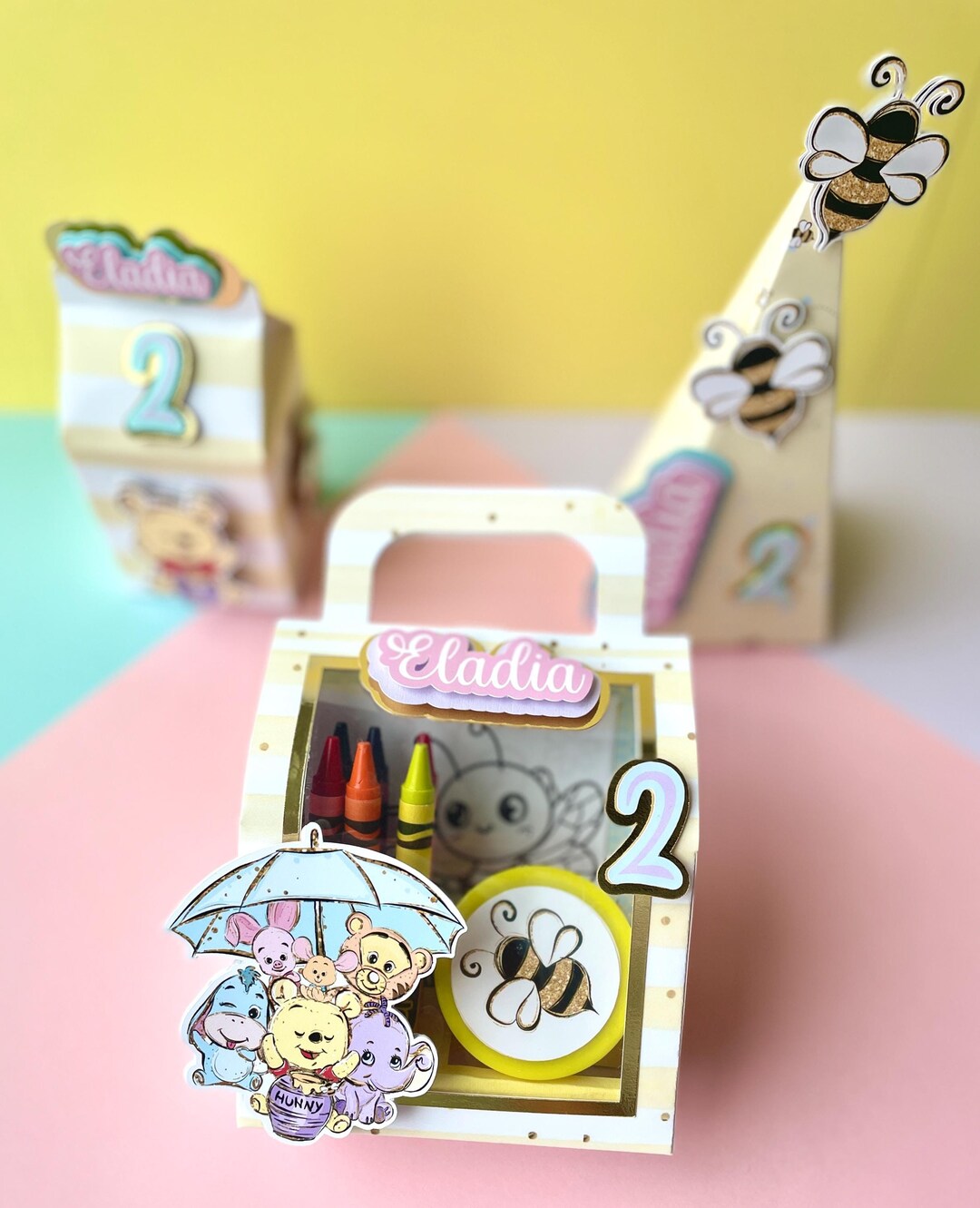 Winnie the Pooh Party Favor Personalized Kids Activity Box Birthday ...