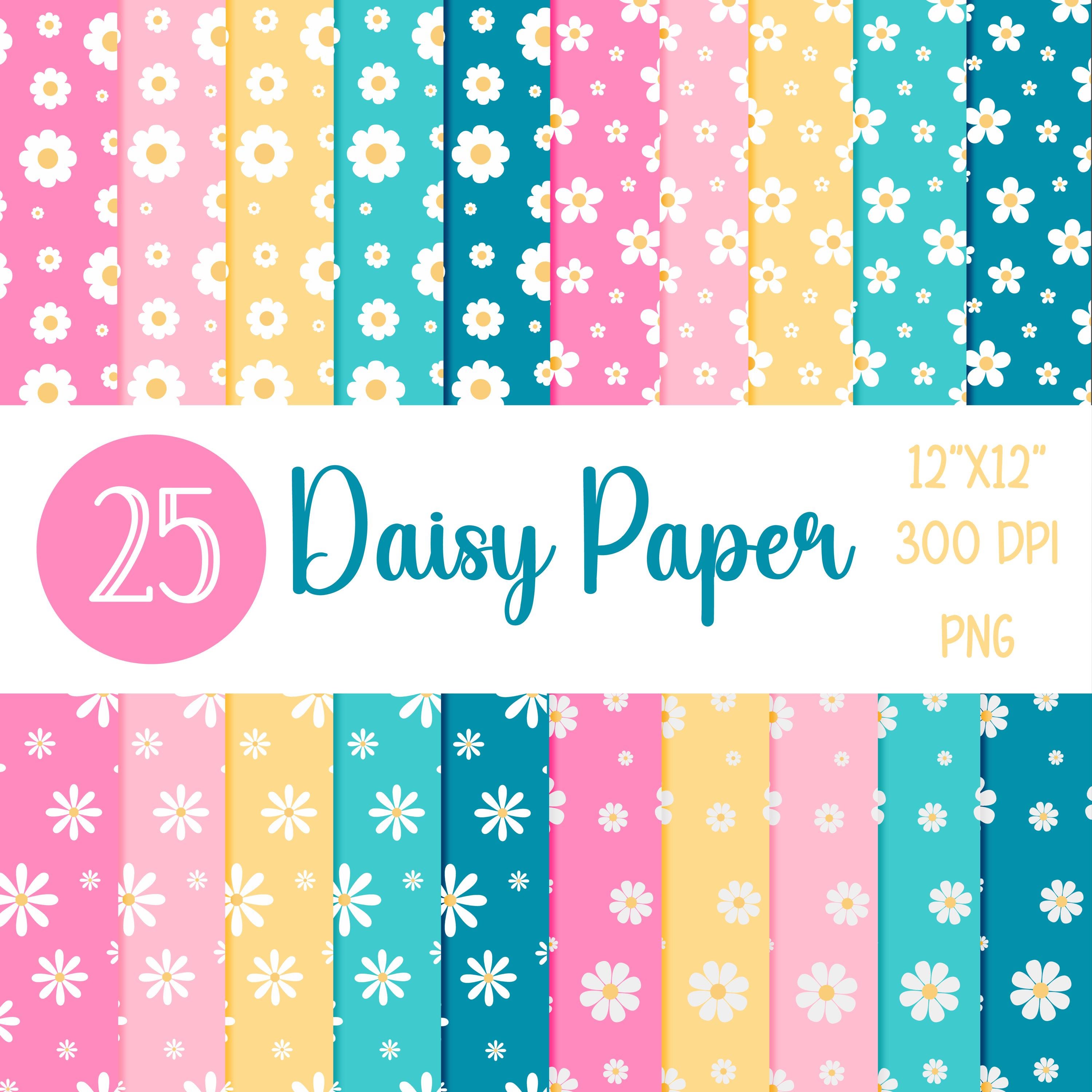 Daisy Digital Paper With Daisies Digital Paper Daisy Flower Pattern ...
