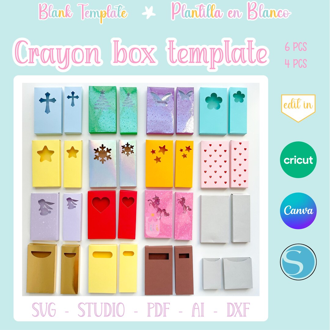 Crayon Box Template SVG Printable Crayon Box Personalized Party ...