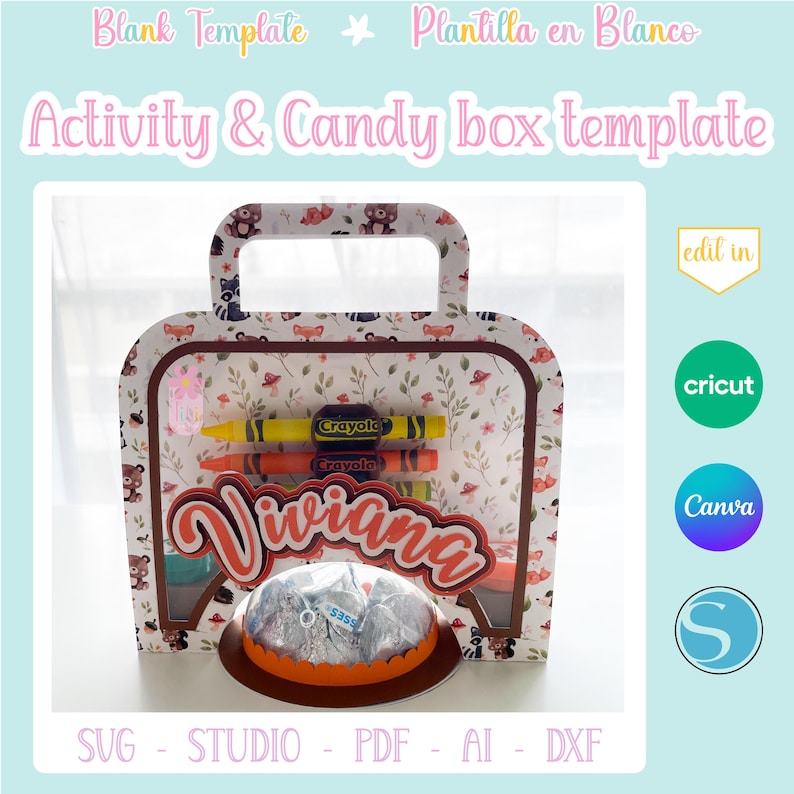 Cut File Activity Box Template for Kids DIY Party Favor Box Template ...