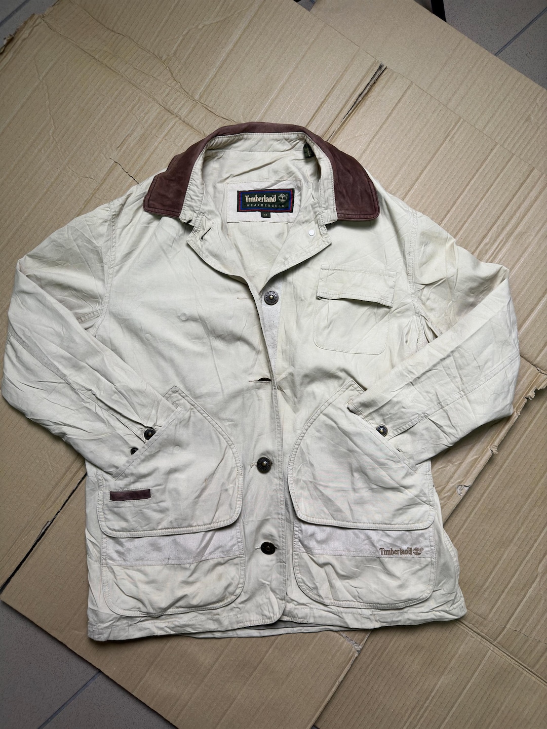 Vintage 80s Timberland Jacket • Timberland Weathergear • Buttons • 100% ...